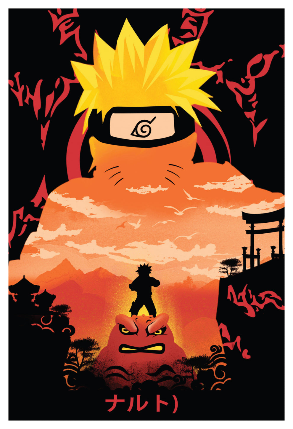 Naruto- Kid Naruto silhouette Poster – Comic Dune